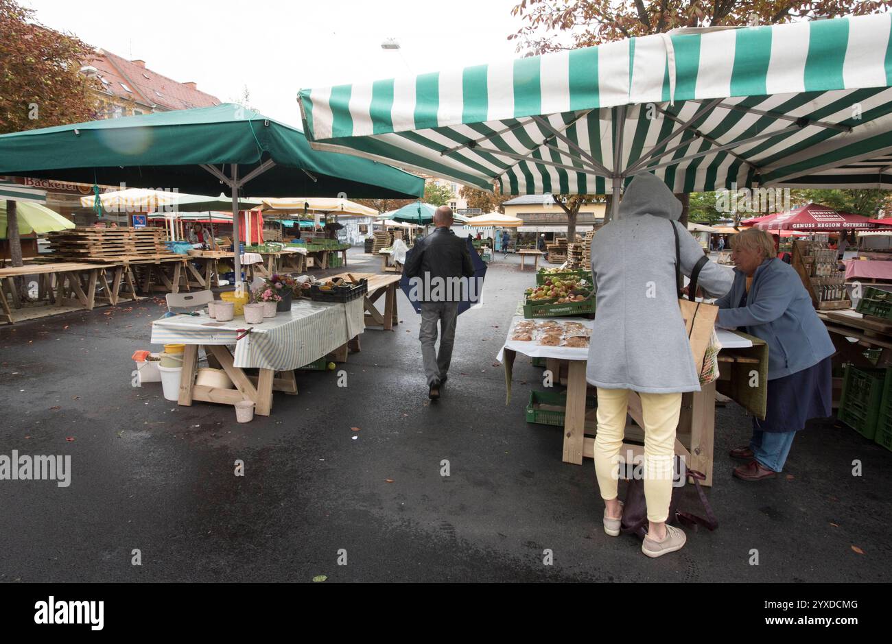 Food sale at the market stall, farmer selling agricultural goods Food ...