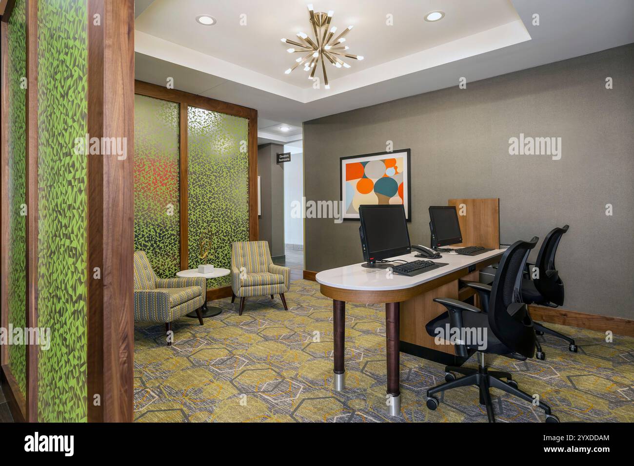 Office area for guests in hotel Stock Photo - Alamy