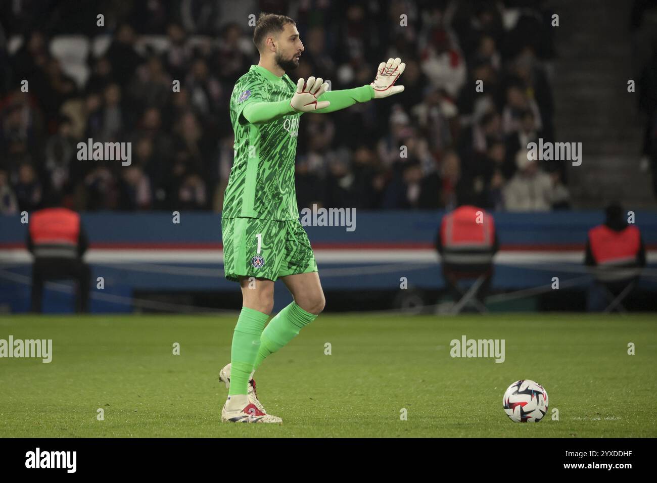 PSG goalkeeper Gianluigi Donnarumma during the French championship ...