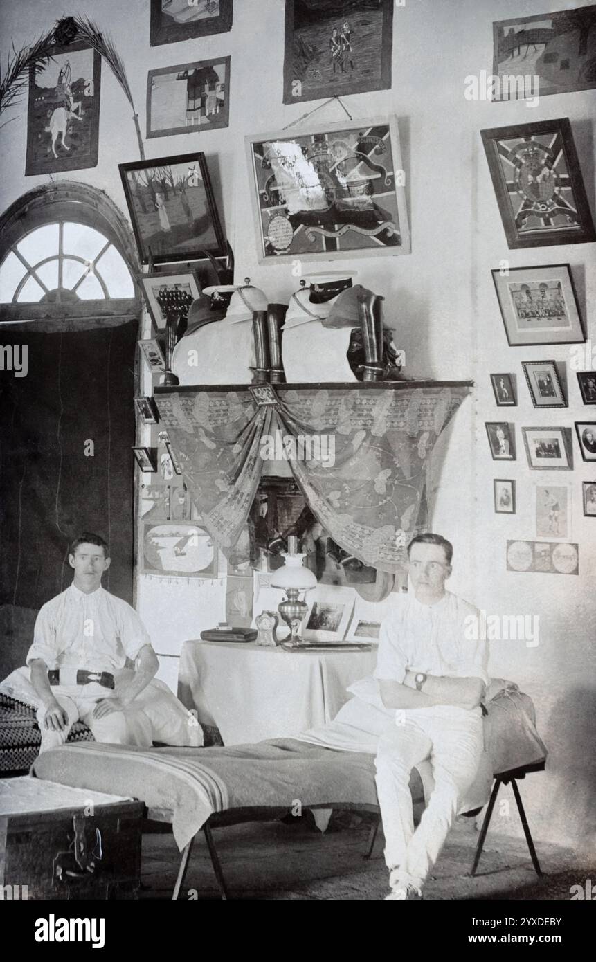Royal Artillery soldiers on bunks inside a barrack building Stock Photo ...