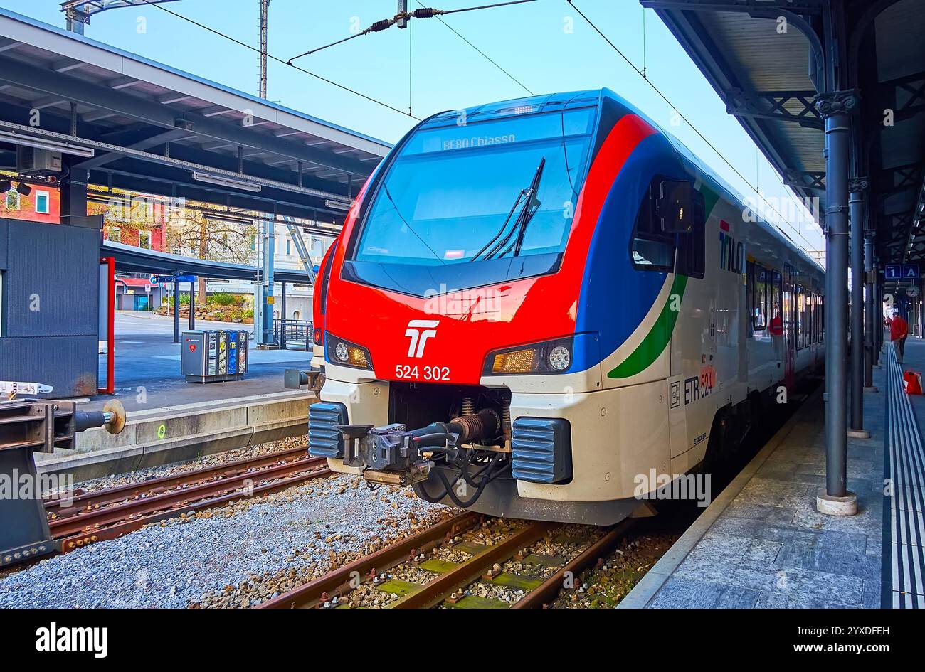 LUGANO, SWITZERLAND - MARCH 29, 2022: The control cab of the modern ...