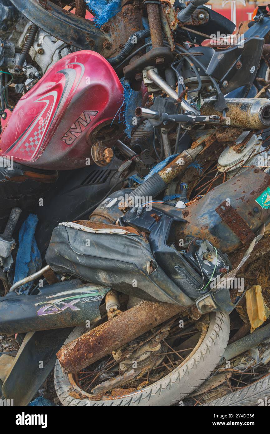 Balikpapan, Indonesia - November 19th, 2024. A pile of rusty ...