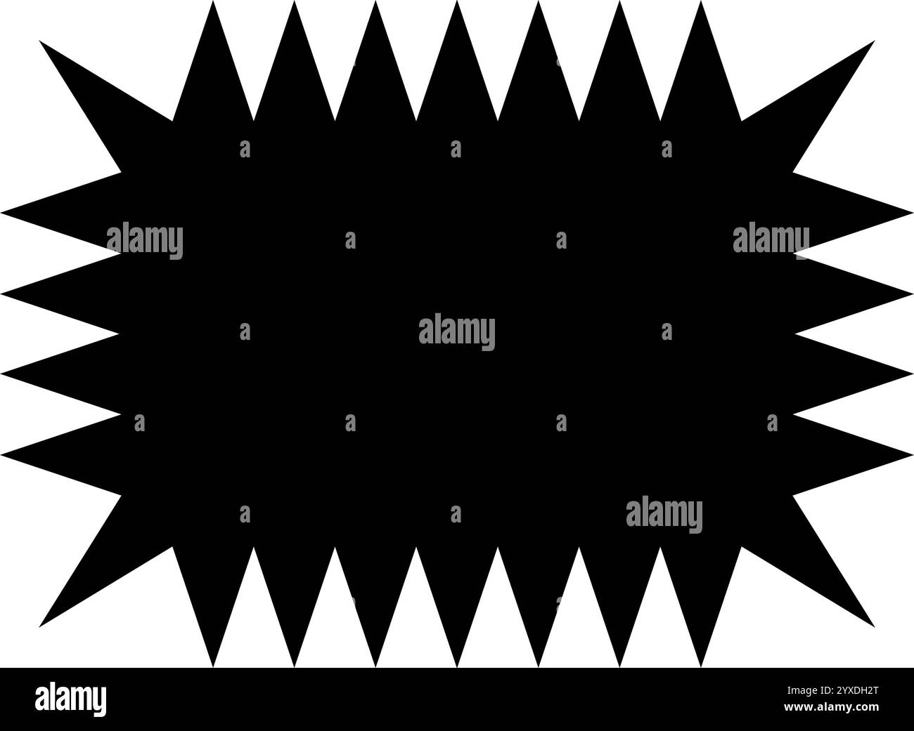 Rectangle shape with zigzag edges. Empty text box, speech bubble, tag or label rectangular form ...