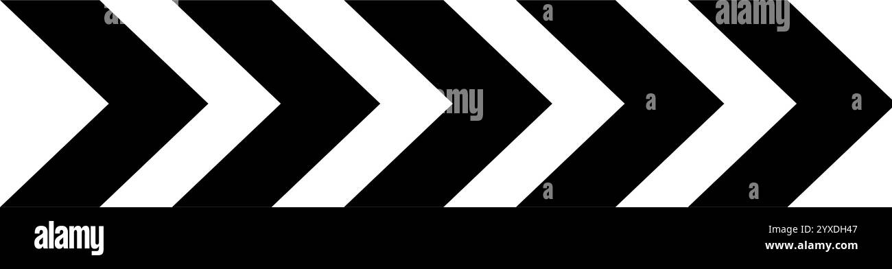 Black chevron arrows in horizontal arrangement. Repeated V-shaped ...