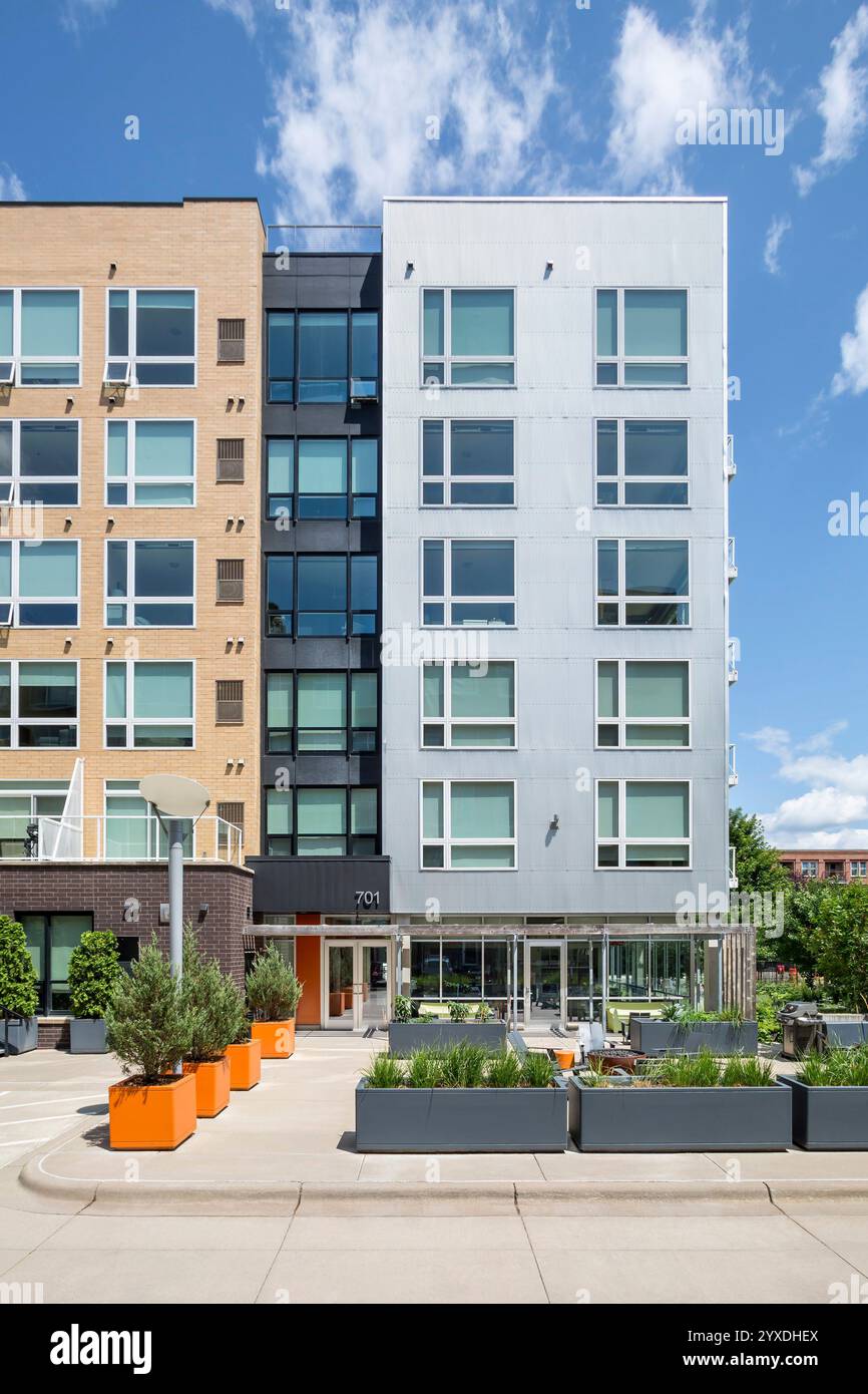 Back exterior of new apartment building Stock Photo - Alamy