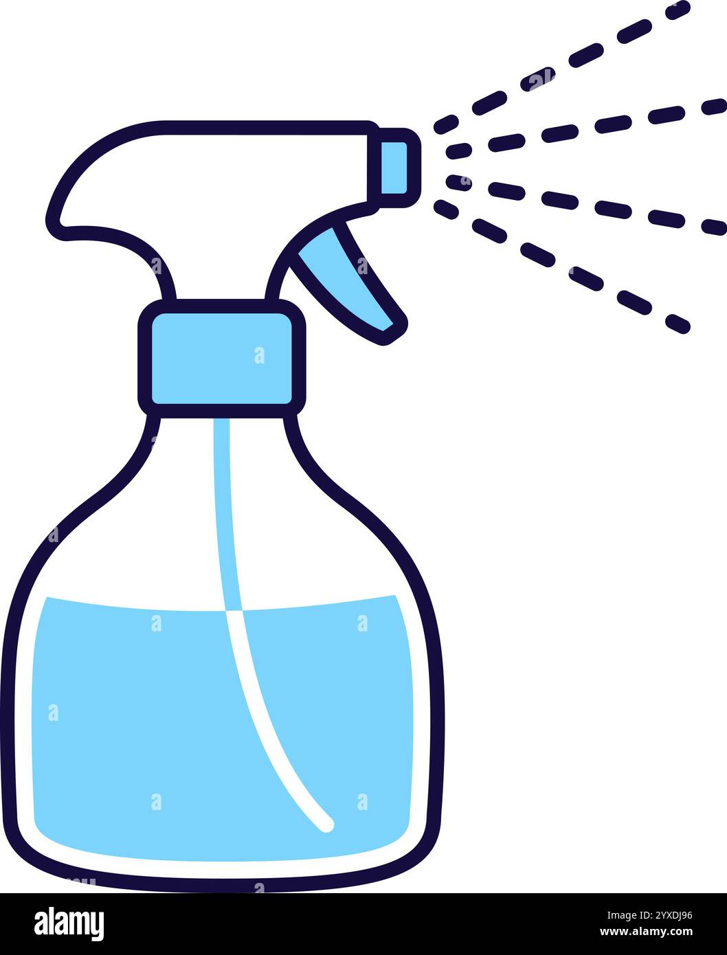 Spray bottle line icon in simple cartoon hand drawn doodle style ...