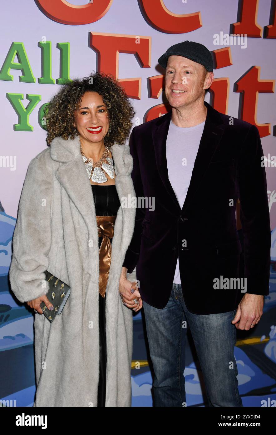 LOS ANGELES, CALIFORNIA - DECEMBER 13: Chris Edgerly (R) and guest attend "The Simpsons" holiday ...
