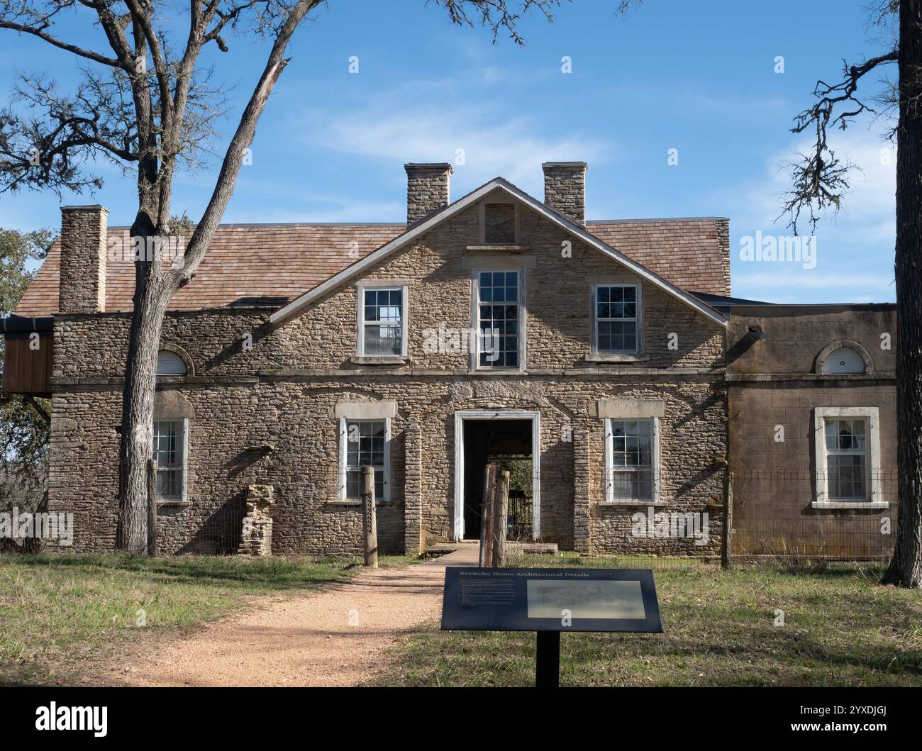 The historic stone and mortar Kreische House built by mater stonemason ...