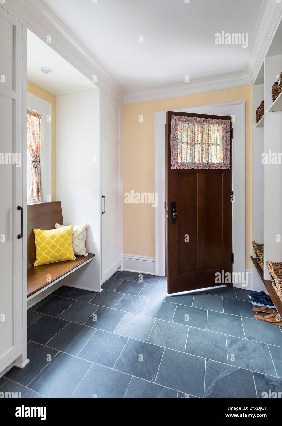 Mudroom and back entry to house Stock Photo - Alamy