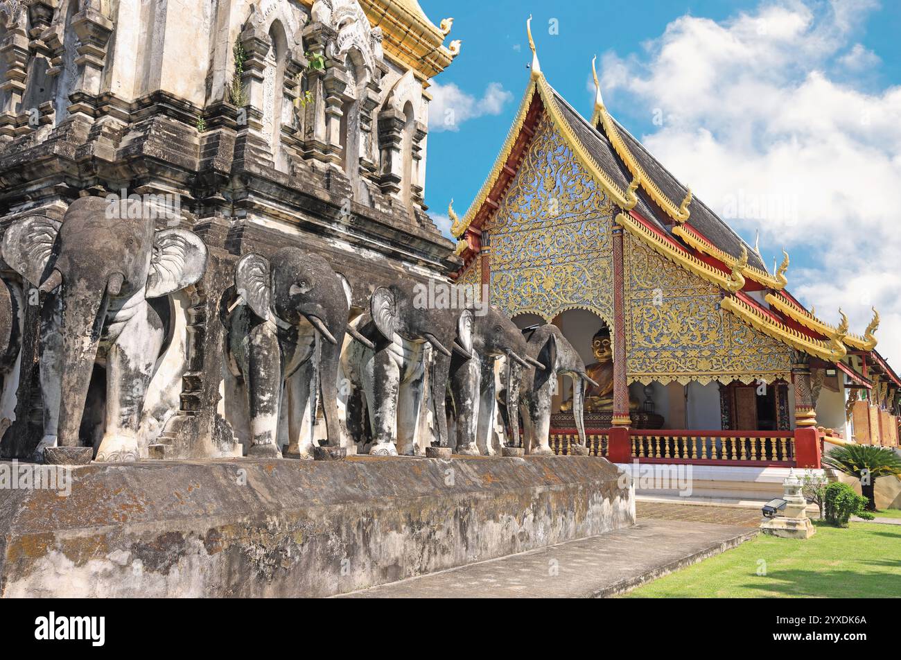 Wat Chiang Man, the oldest Temple in Chiang Mai, Thailand. This temple ...