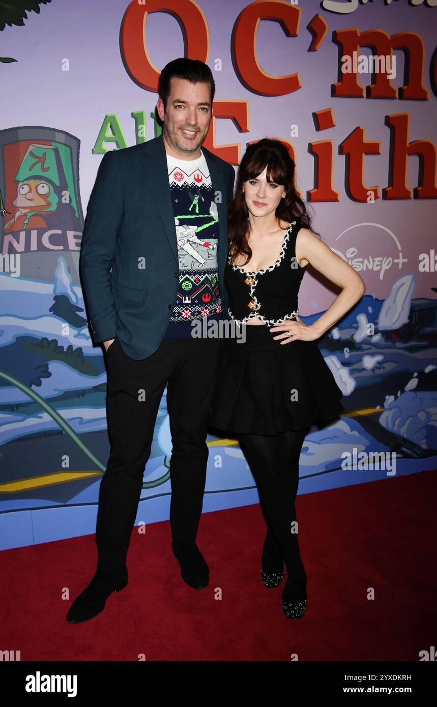 LOS ANGELES, CALIFORNIA - DECEMBER 13: (L-R) Jonathan Scott and Zooey ...
