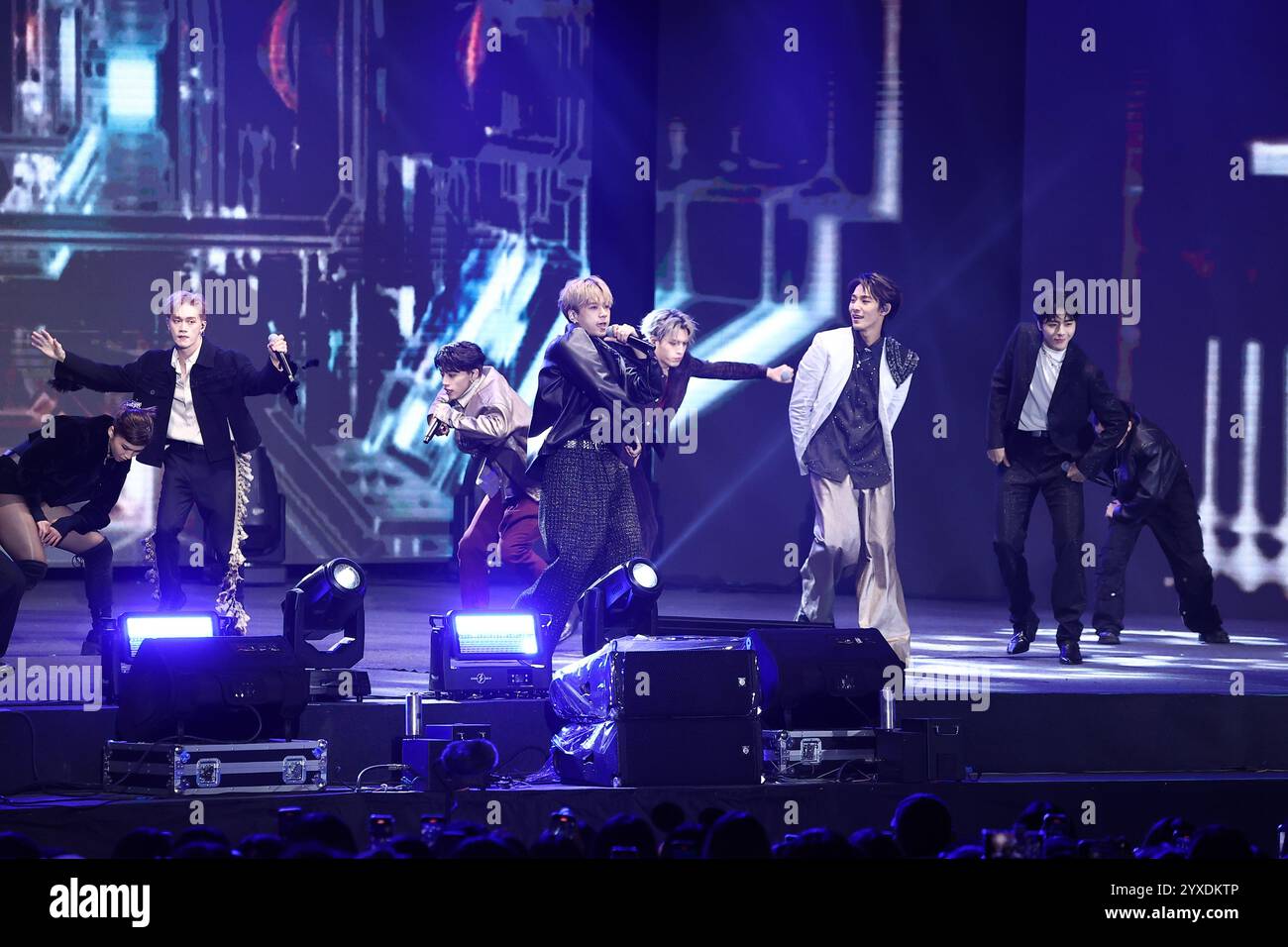 TAIPEI, CHINA - DECEMBER 15, 2024 - Singers attend the 2024 New Taipei ...