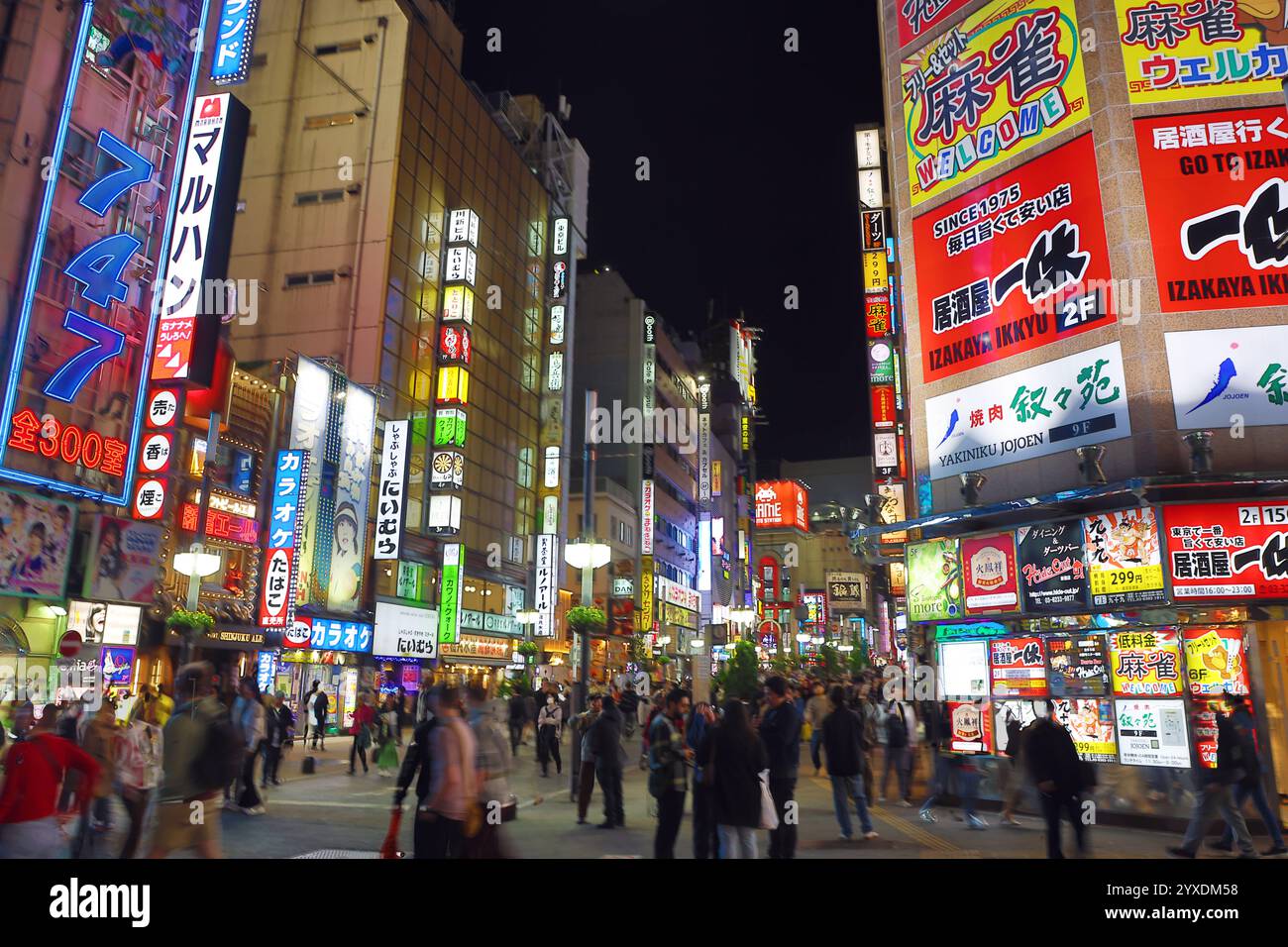 Lights and illuminated signs of Kabukicho in Shinjuku, Tokyo, Japan ...