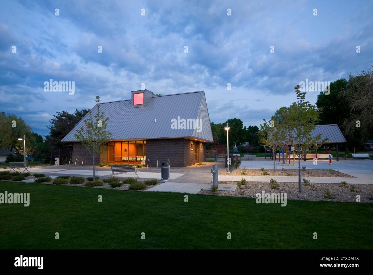 Modern park structure with large skylight hi-res stock photography and ...