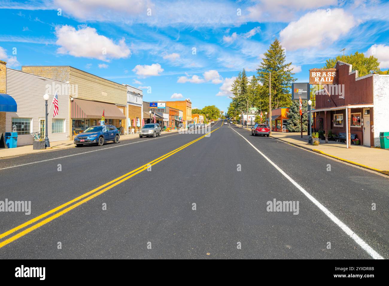 The main street through the historic center of Rosalia, Washington, a ...