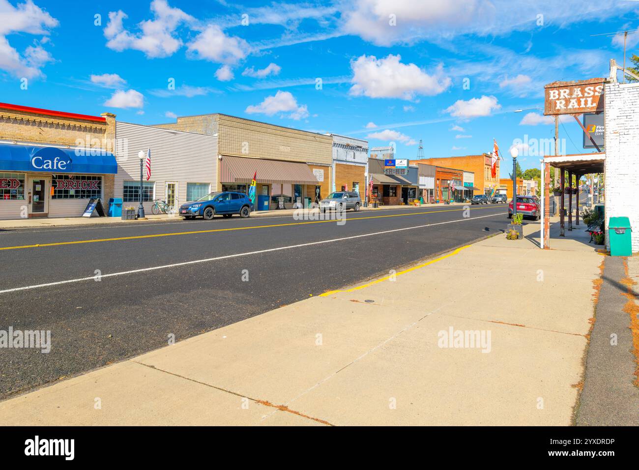 The main street through the historic center of Rosalia, Washington, a ...