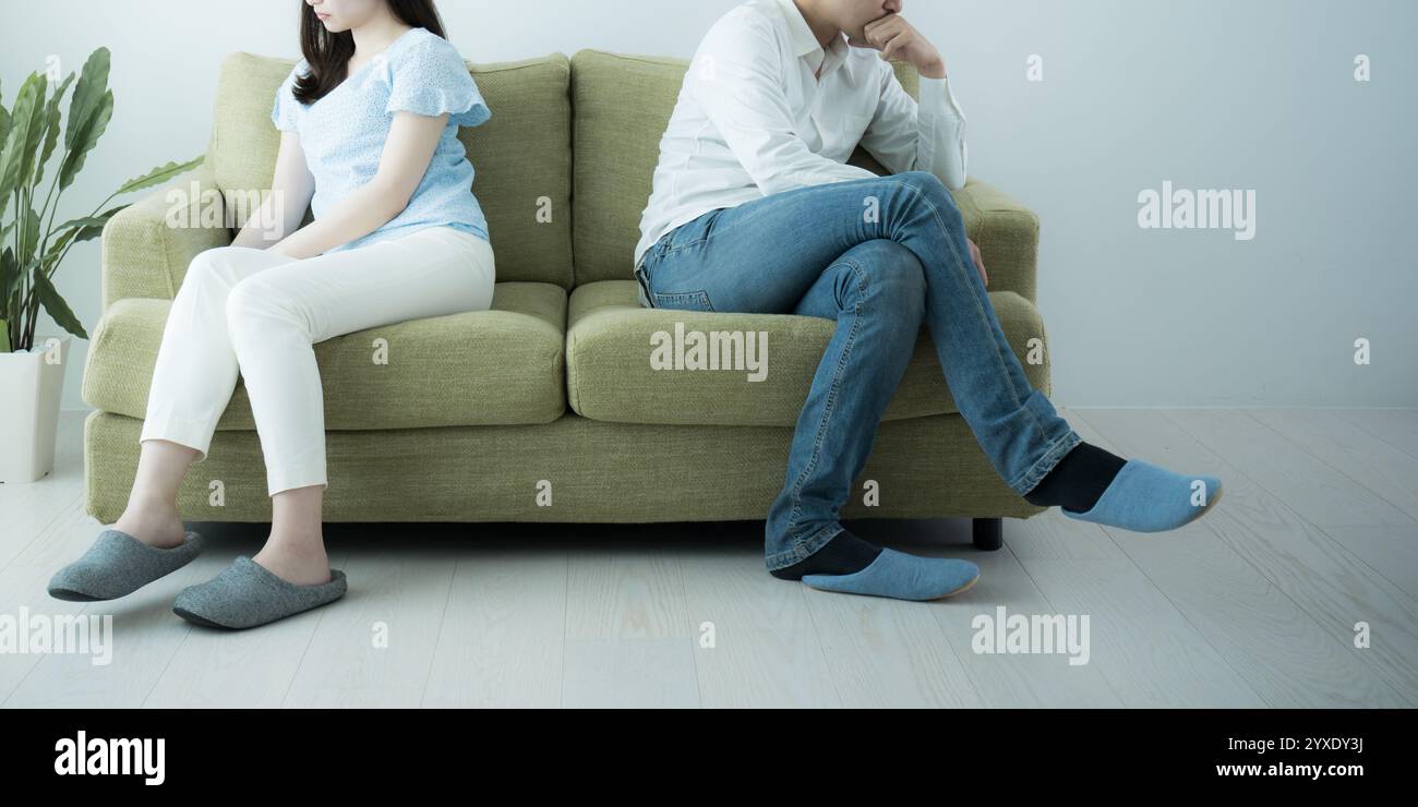 Japanese couple fighting Stock Photo - Alamy