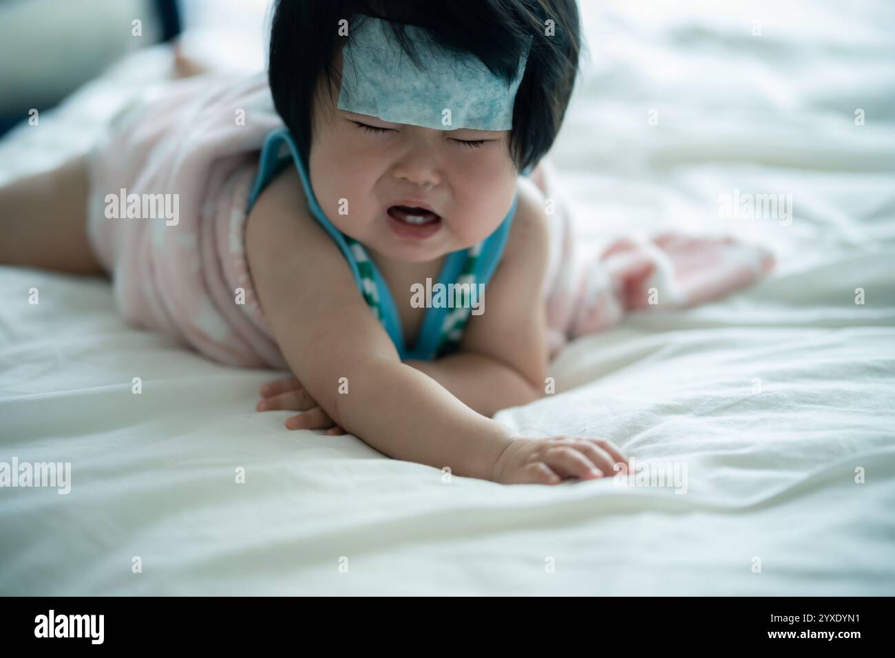 Baby with a cold Stock Photo - Alamy