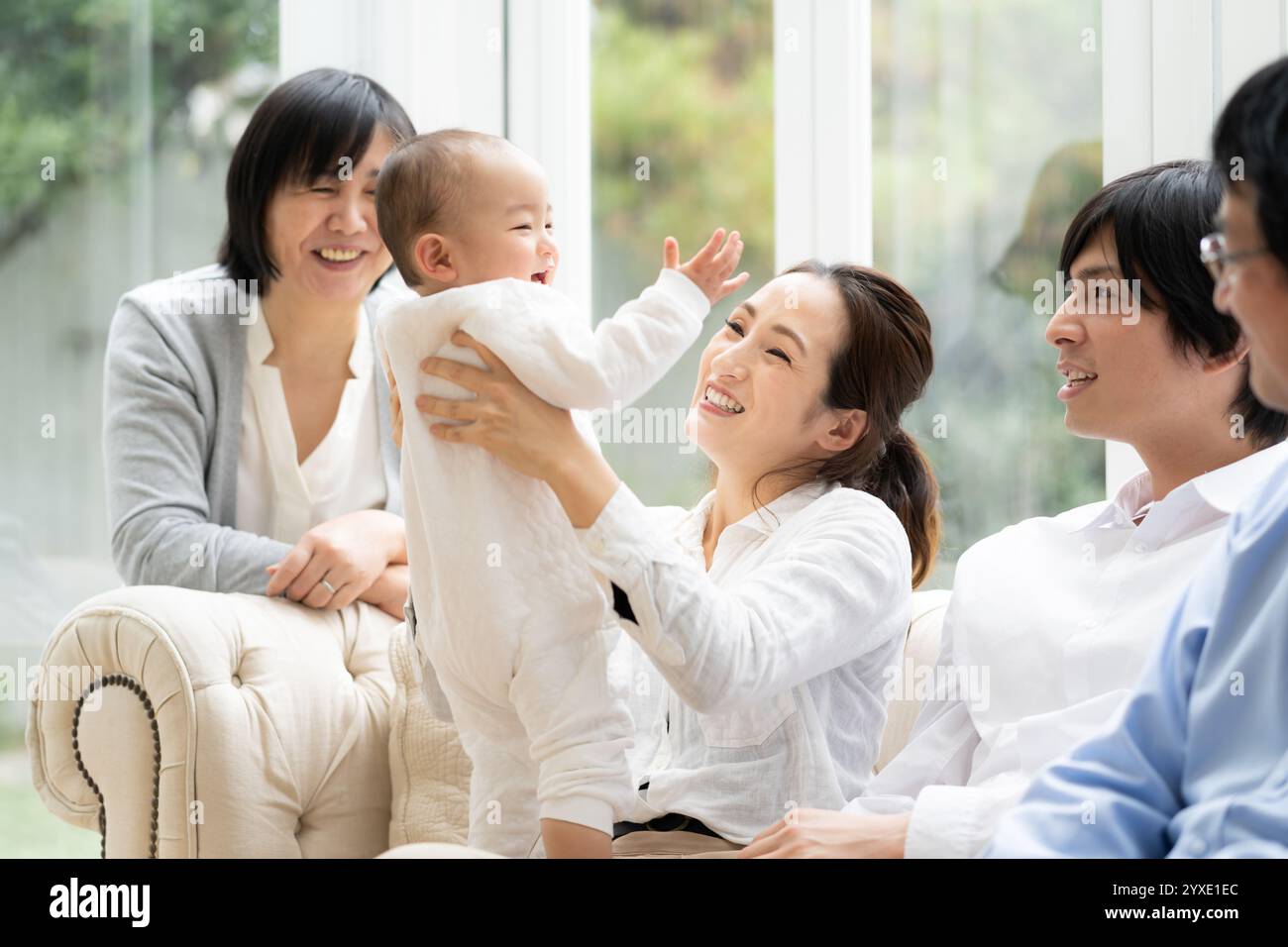 Japanese three-generation family Stock Photo - Alamy
