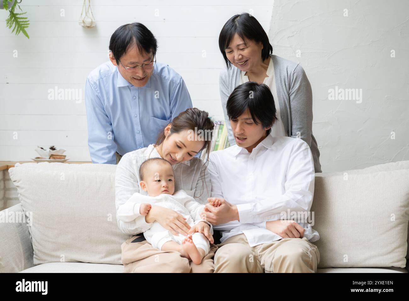 Japanese three-generation family Stock Photo - Alamy