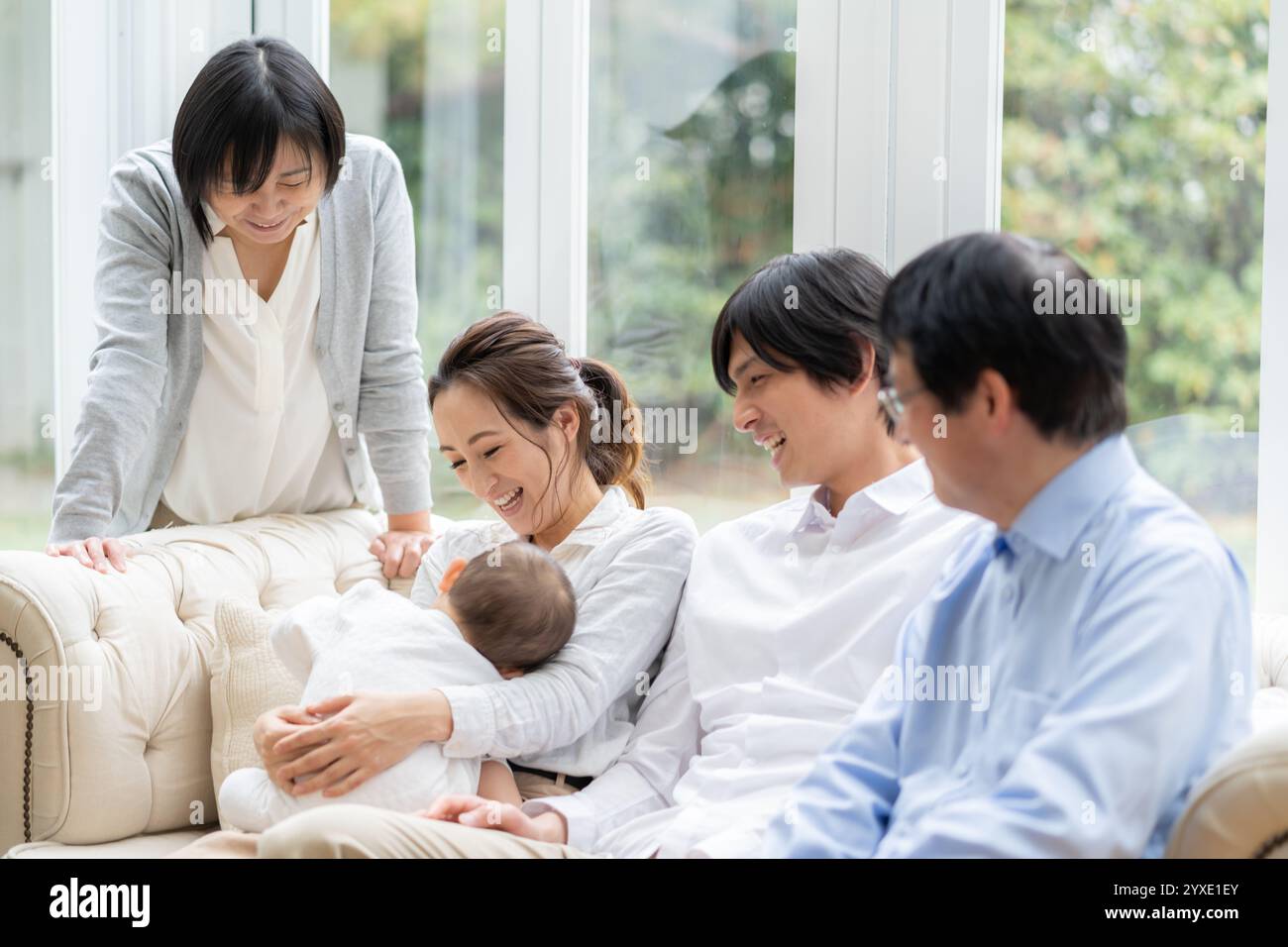 Japanese three-generation family Stock Photo - Alamy