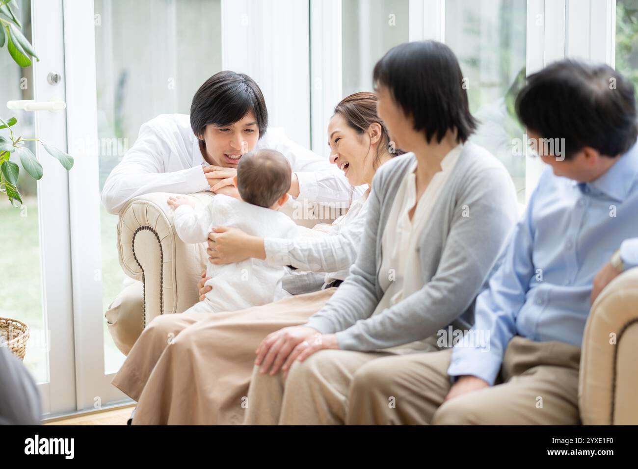 Japanese three-generation family Stock Photo - Alamy