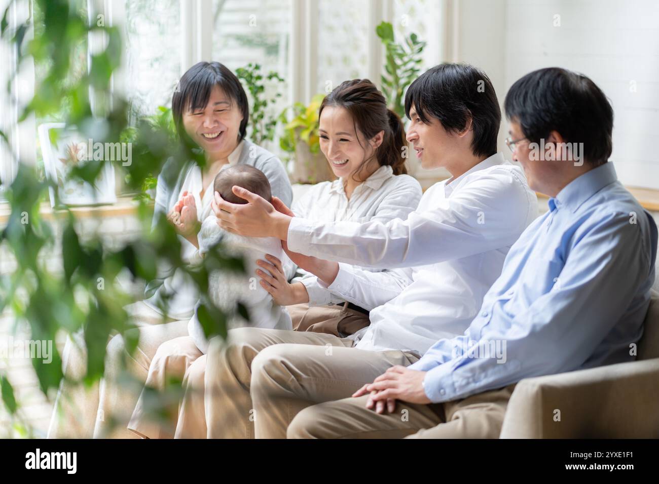 Japanese three-generation family Stock Photo - Alamy