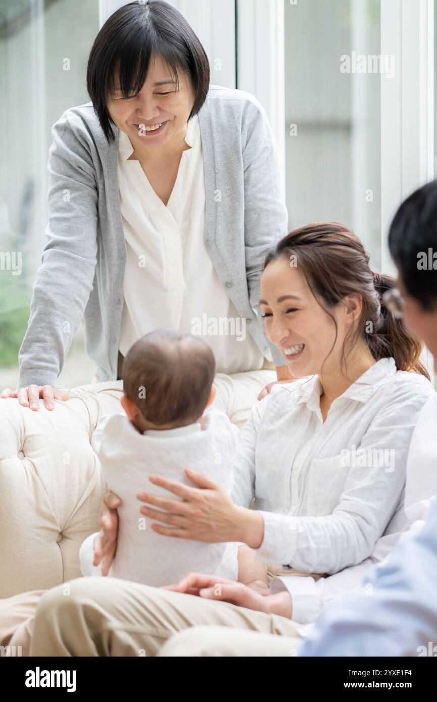 Japanese three-generation family Stock Photo - Alamy