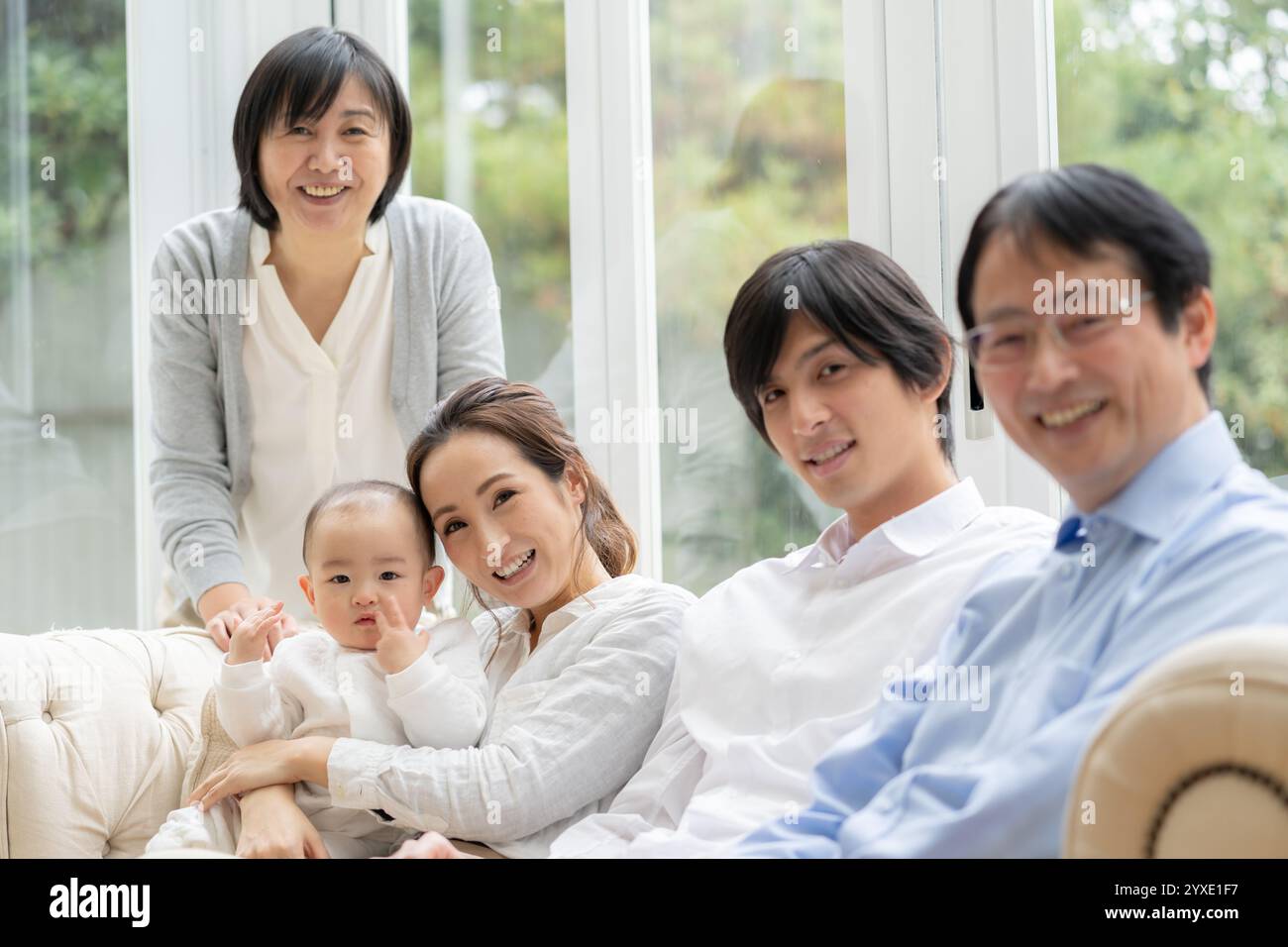 Japanese three-generation family Stock Photo - Alamy