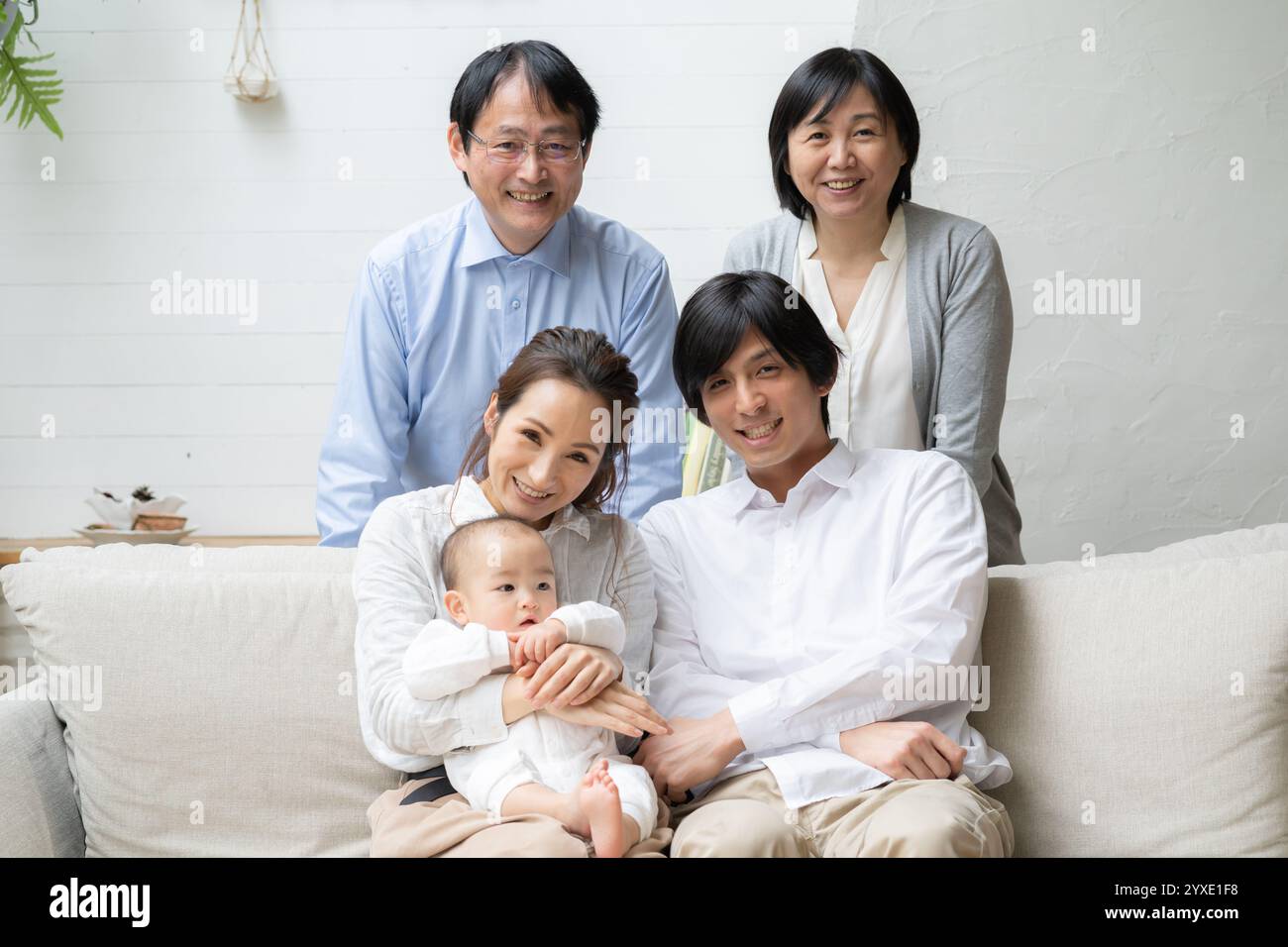 Japanese three-generation family Stock Photo - Alamy
