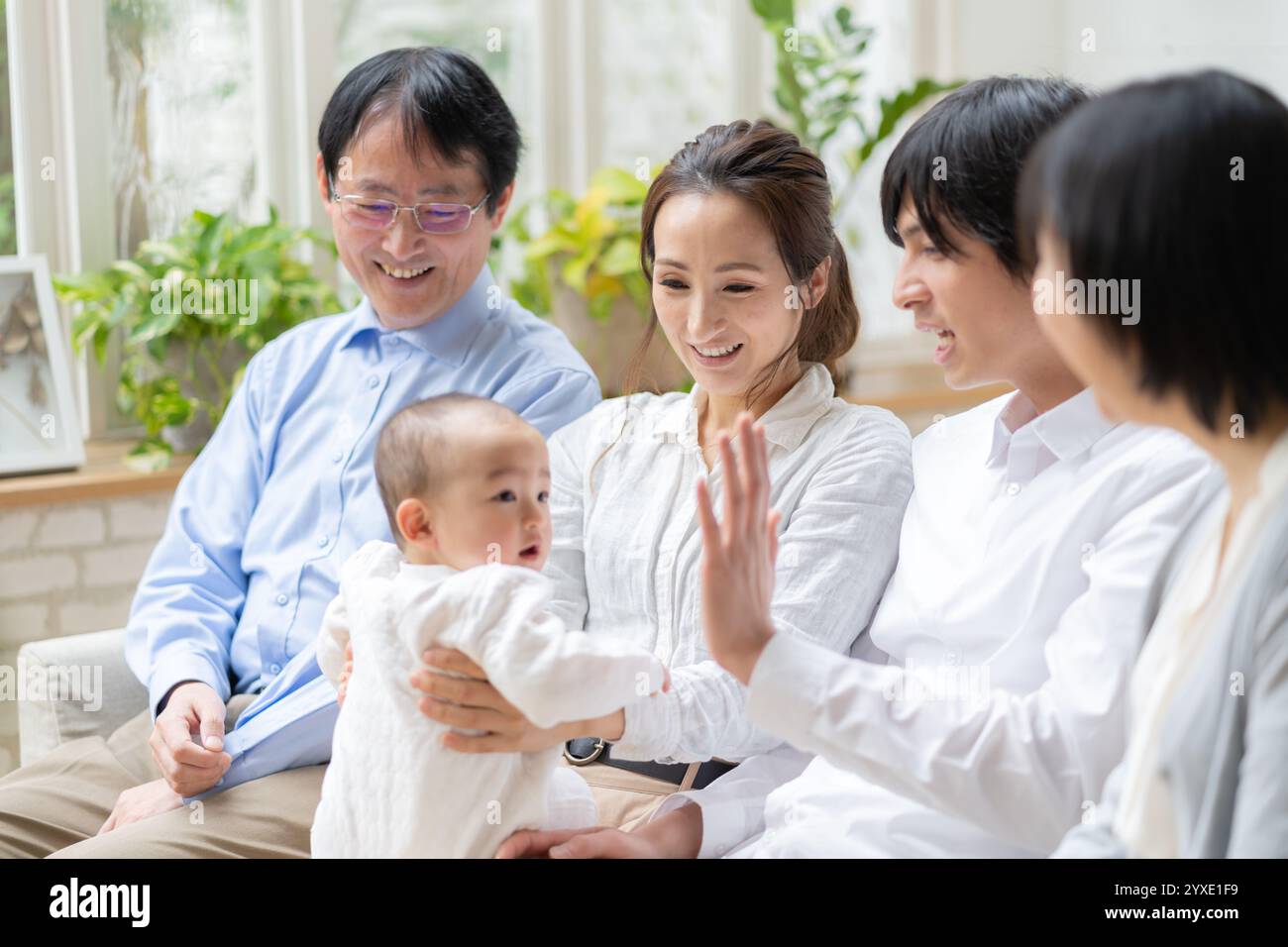 Japanese three-generation family Stock Photo - Alamy