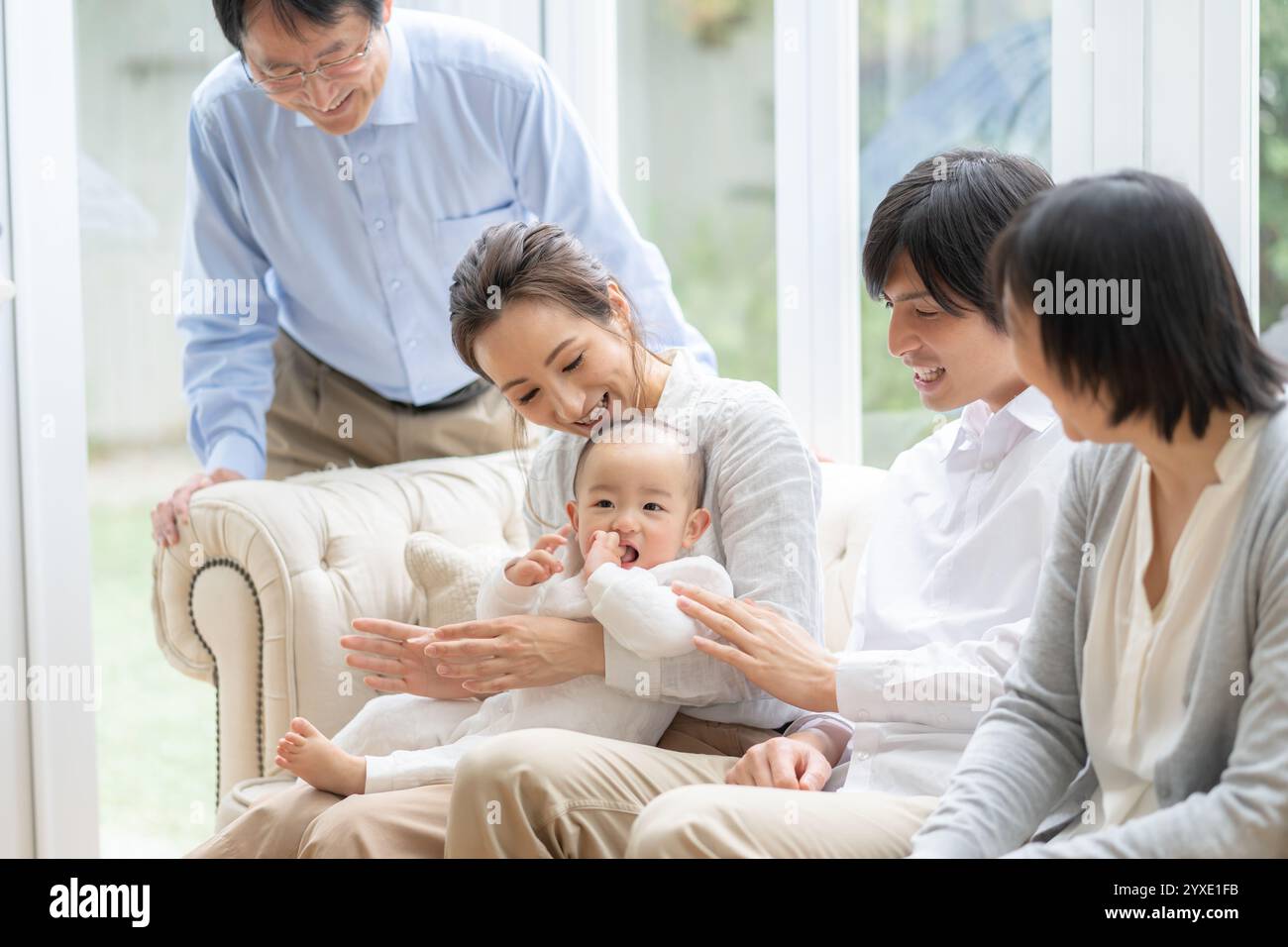 Japanese three-generation family Stock Photo - Alamy