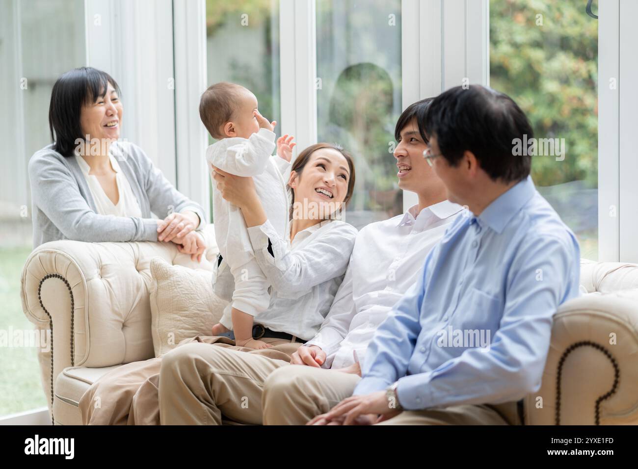 Japanese three-generation family Stock Photo - Alamy