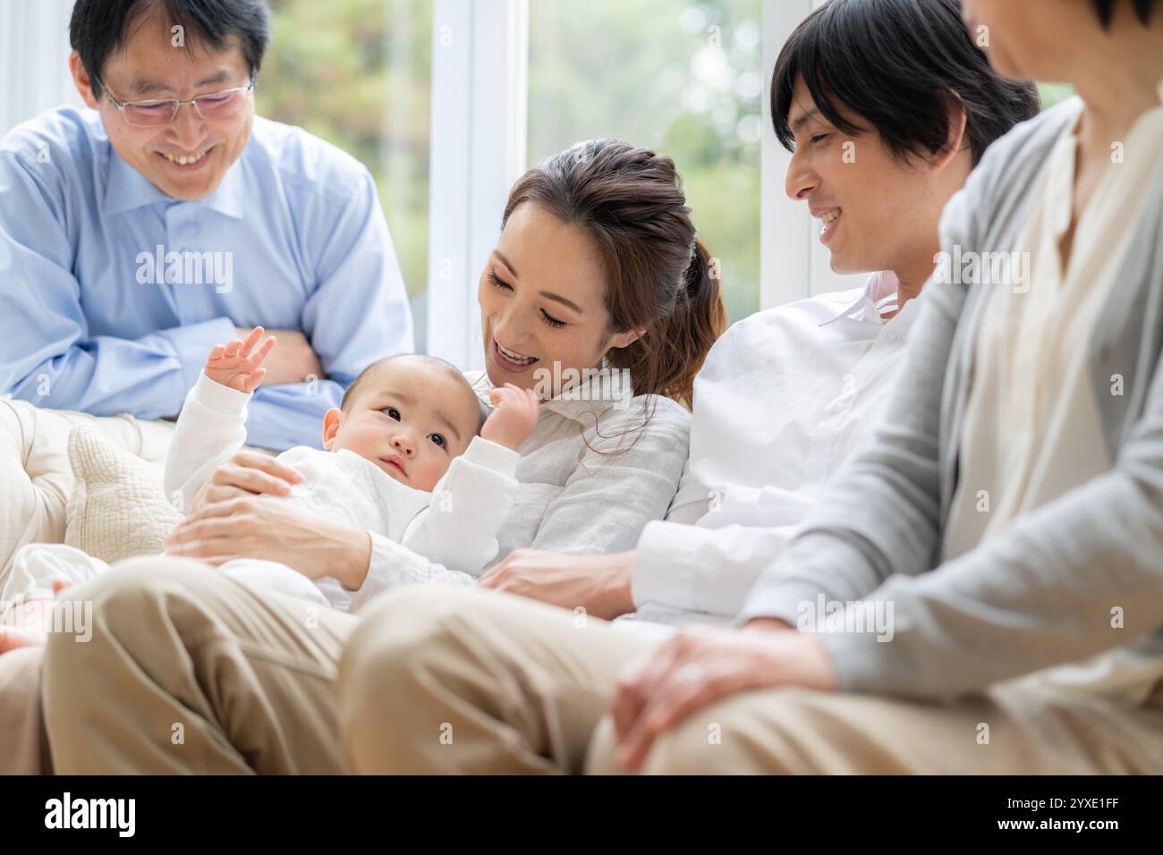 Japanese three-generation family Stock Photo - Alamy