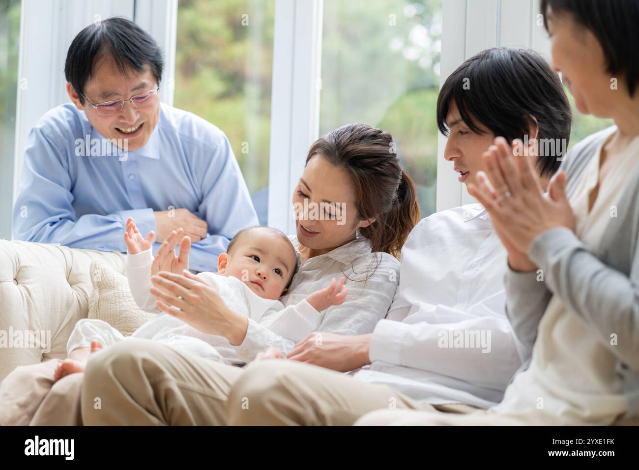 Japanese three-generation family Stock Photo - Alamy