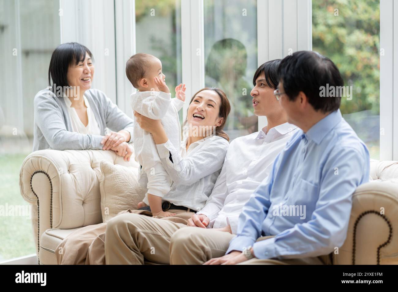 Japanese three-generation family Stock Photo - Alamy