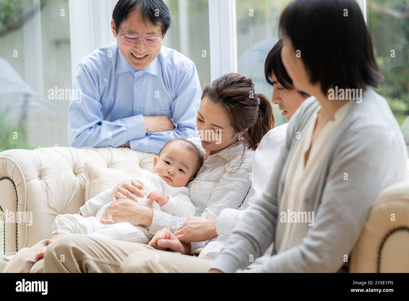 Japanese three-generation family Stock Photo - Alamy
