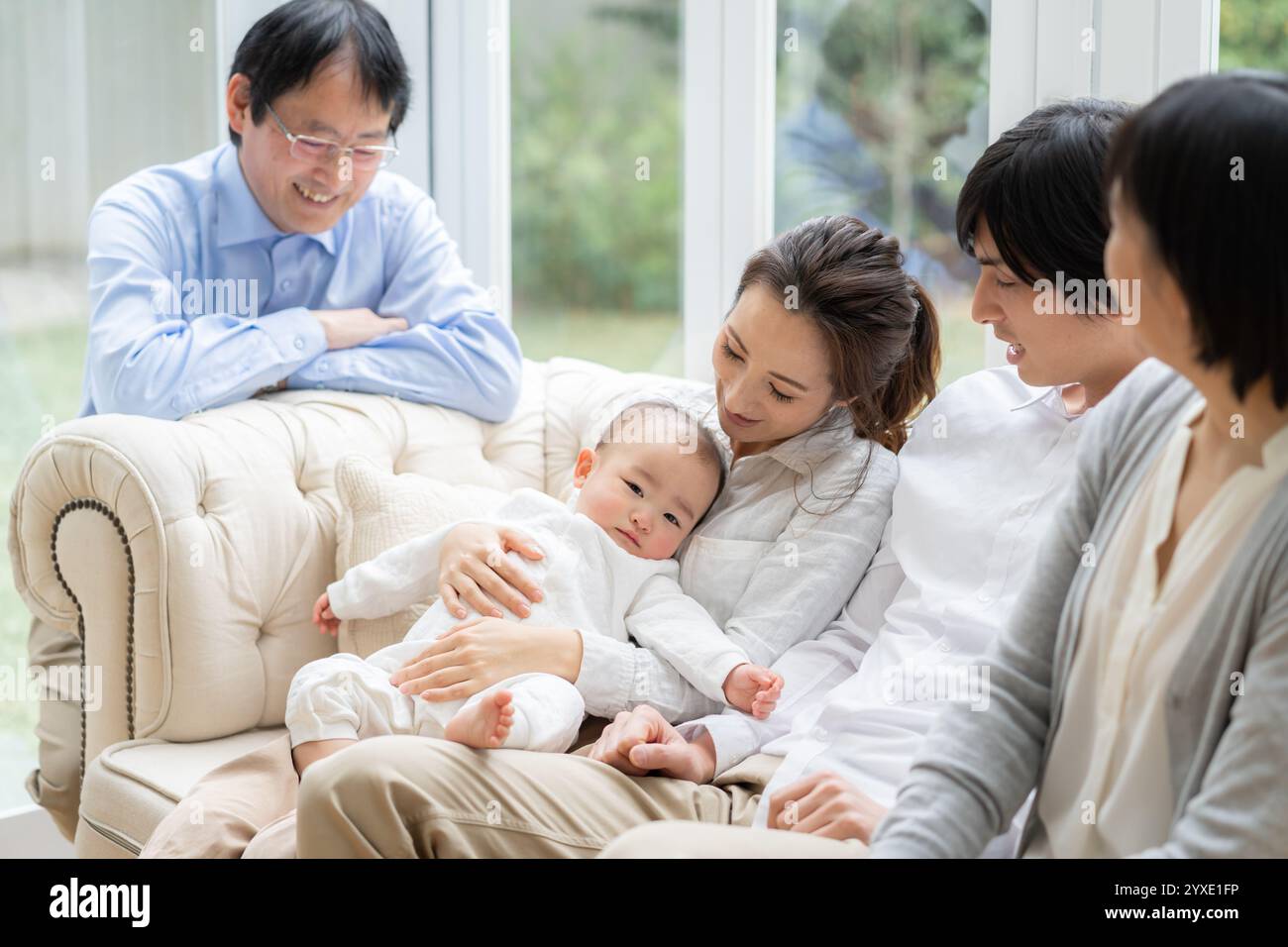 Japanese three-generation family Stock Photo - Alamy