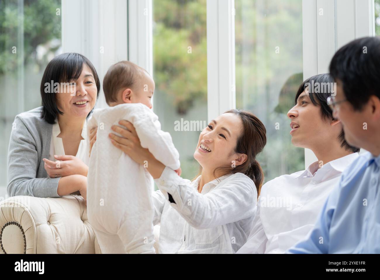 Japanese three-generation family Stock Photo - Alamy