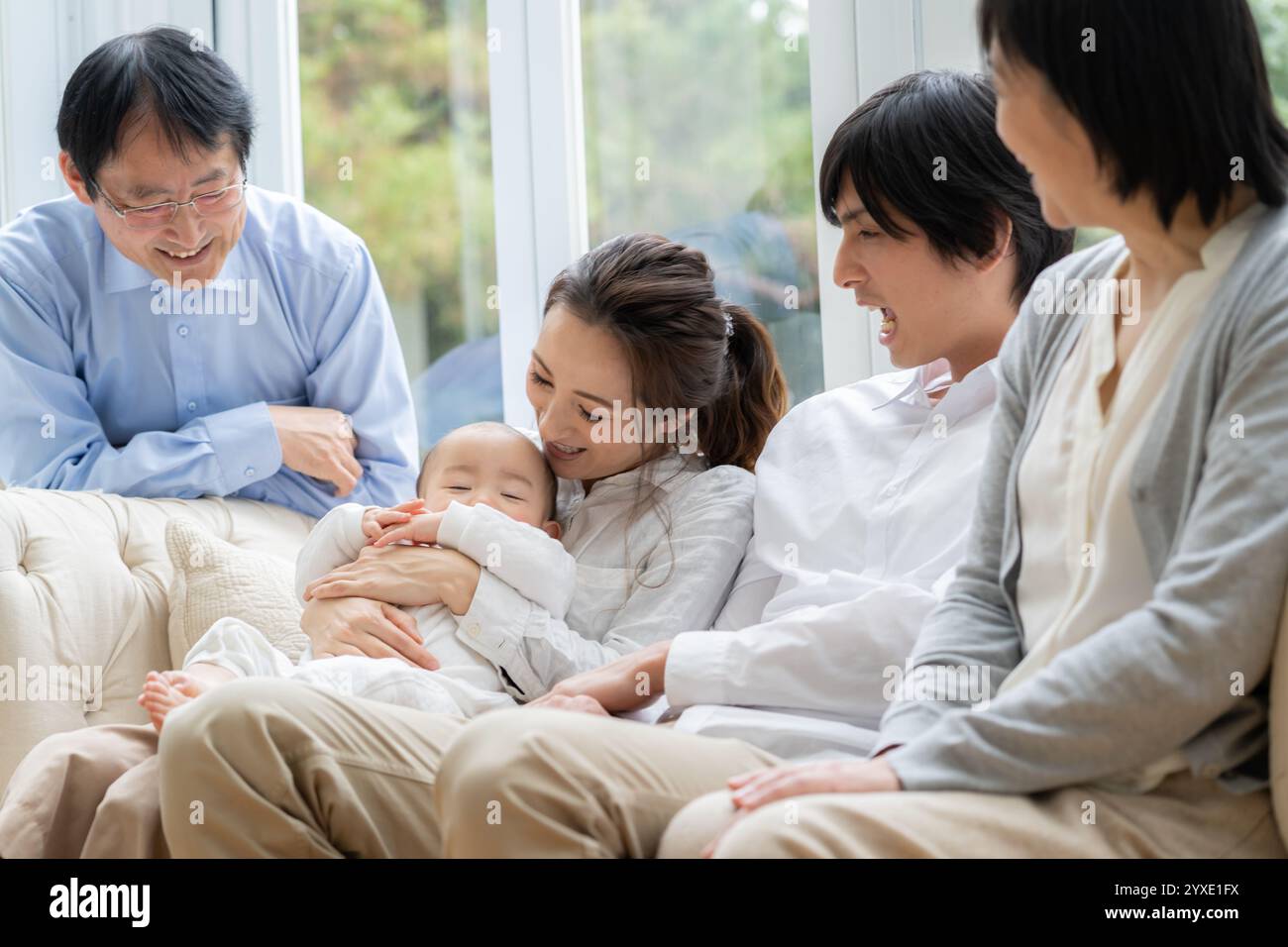 Japanese three-generation family Stock Photo - Alamy