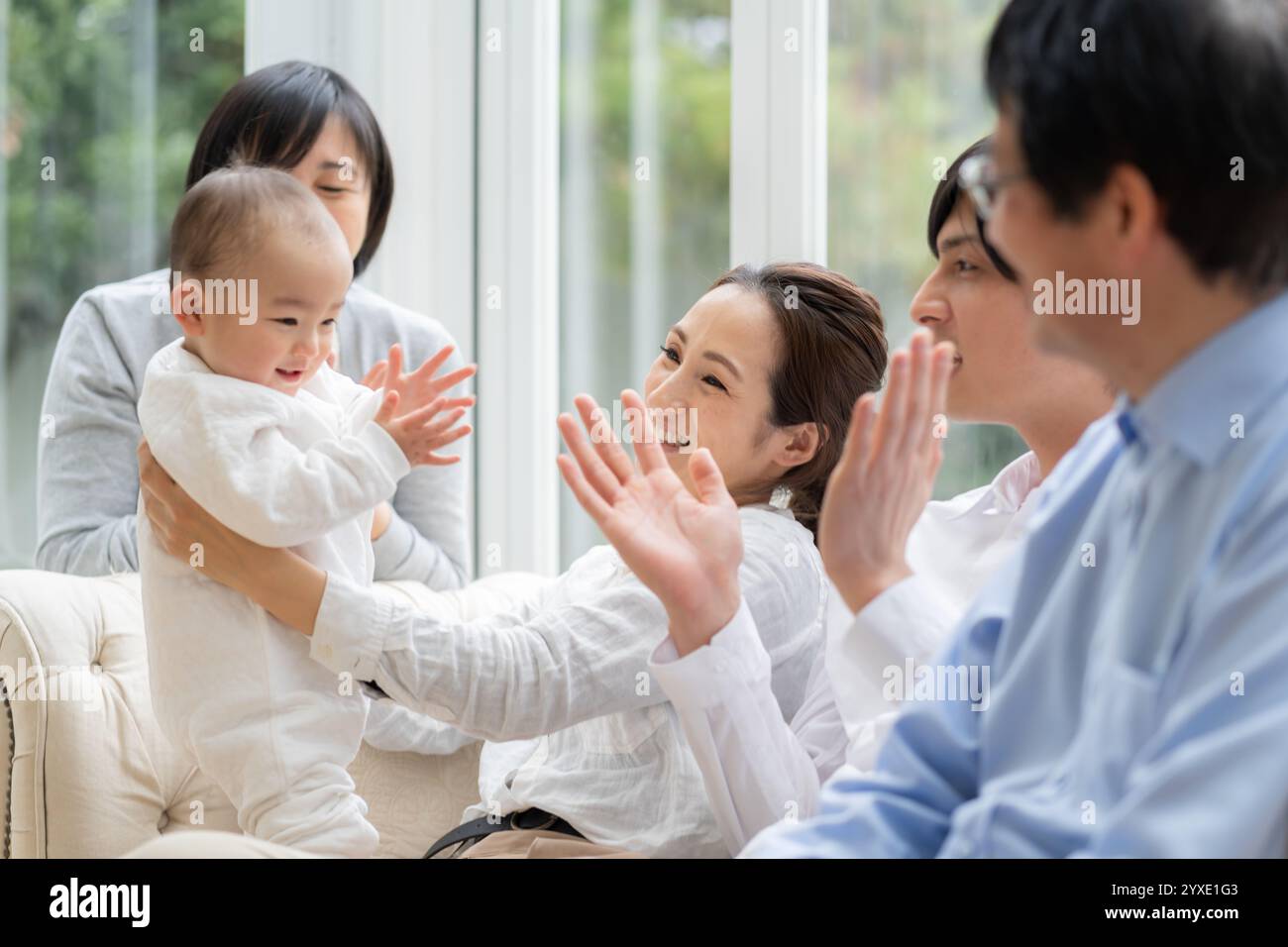 Japanese three-generation family Stock Photo - Alamy