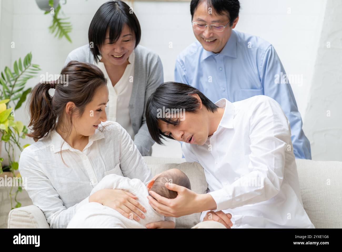 Japanese three-generation family Stock Photo - Alamy