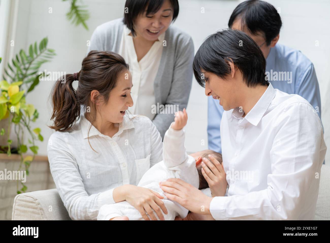 Japanese three-generation family Stock Photo - Alamy