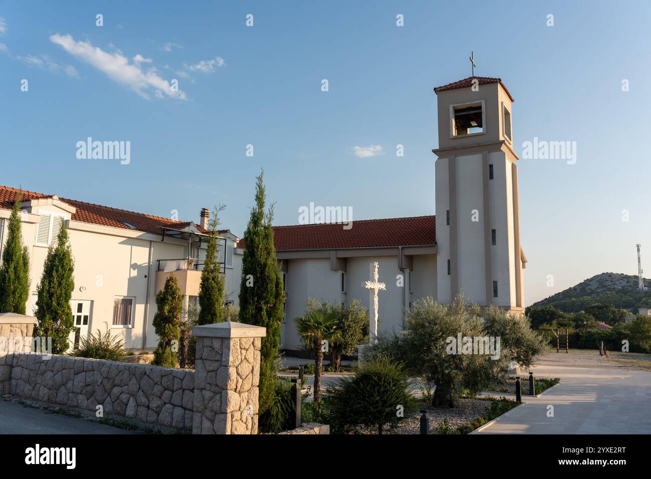 Bell tower white cross hi-res stock photography and images - Alamy