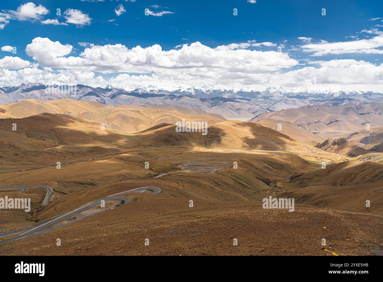 Winding Roads of Friendship Highway En Route to Mount Everest in Tibet ...