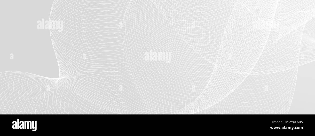 Abstract grey wavy background. Silver flowing wave line pattern ...