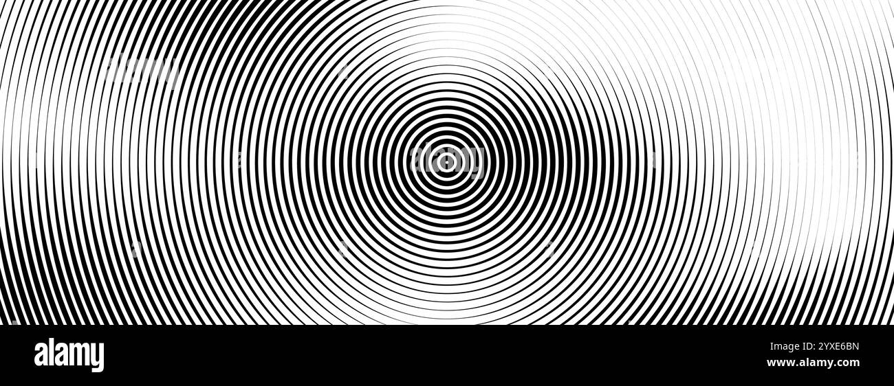 Black concentric circle texture. Radial geometric pattern background ...