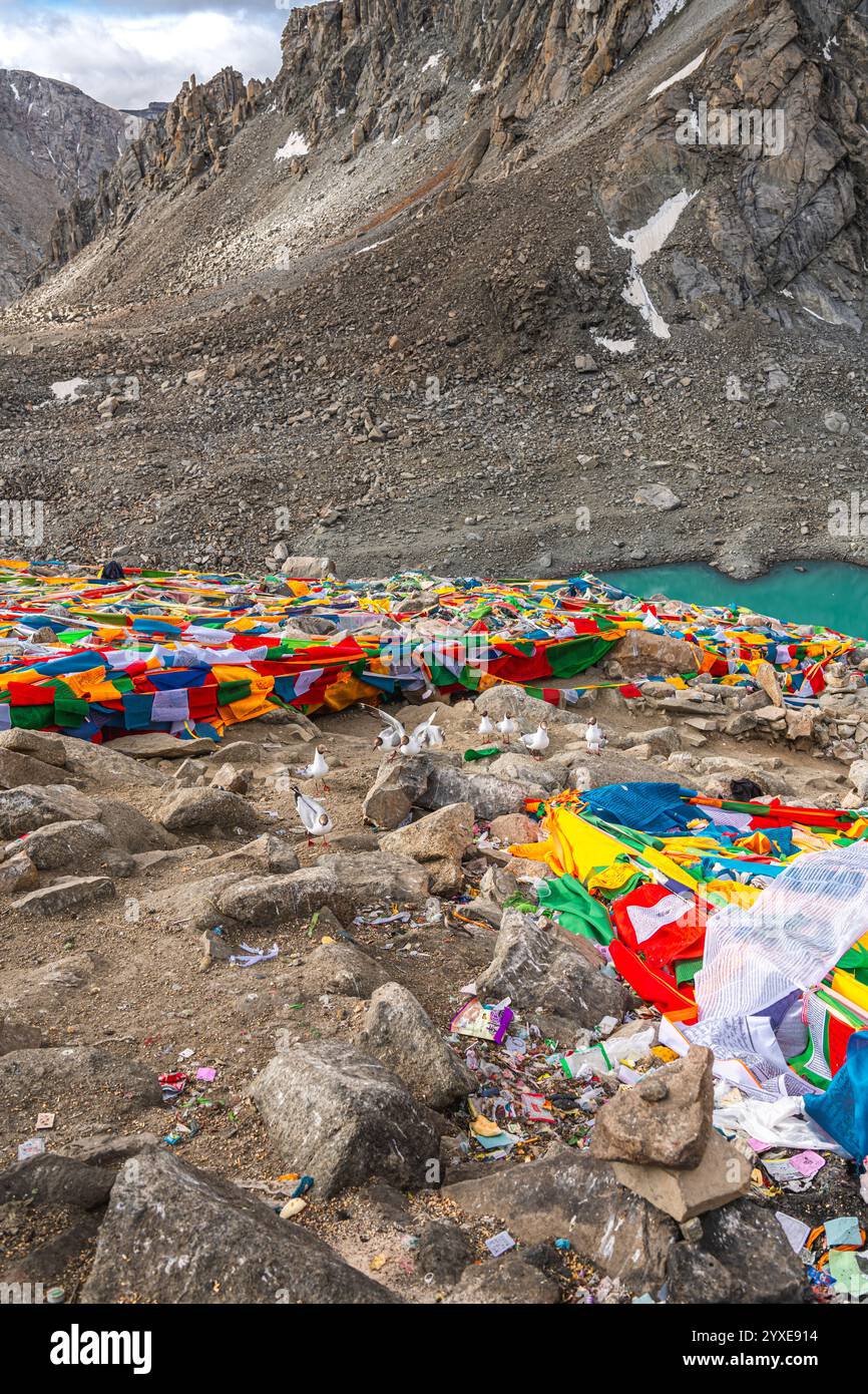 The Gauri Kund mountain lake during the ritual kora yatra around ...
