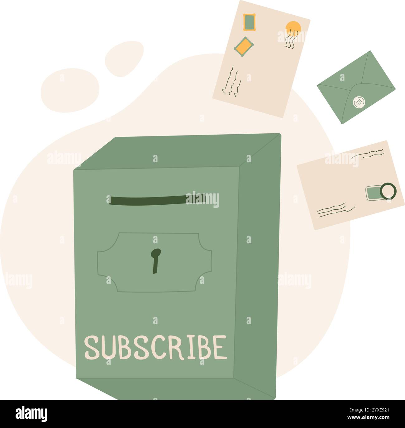 Mailbox With Letters And Postcards Stock Vector Image & Art - Alamy