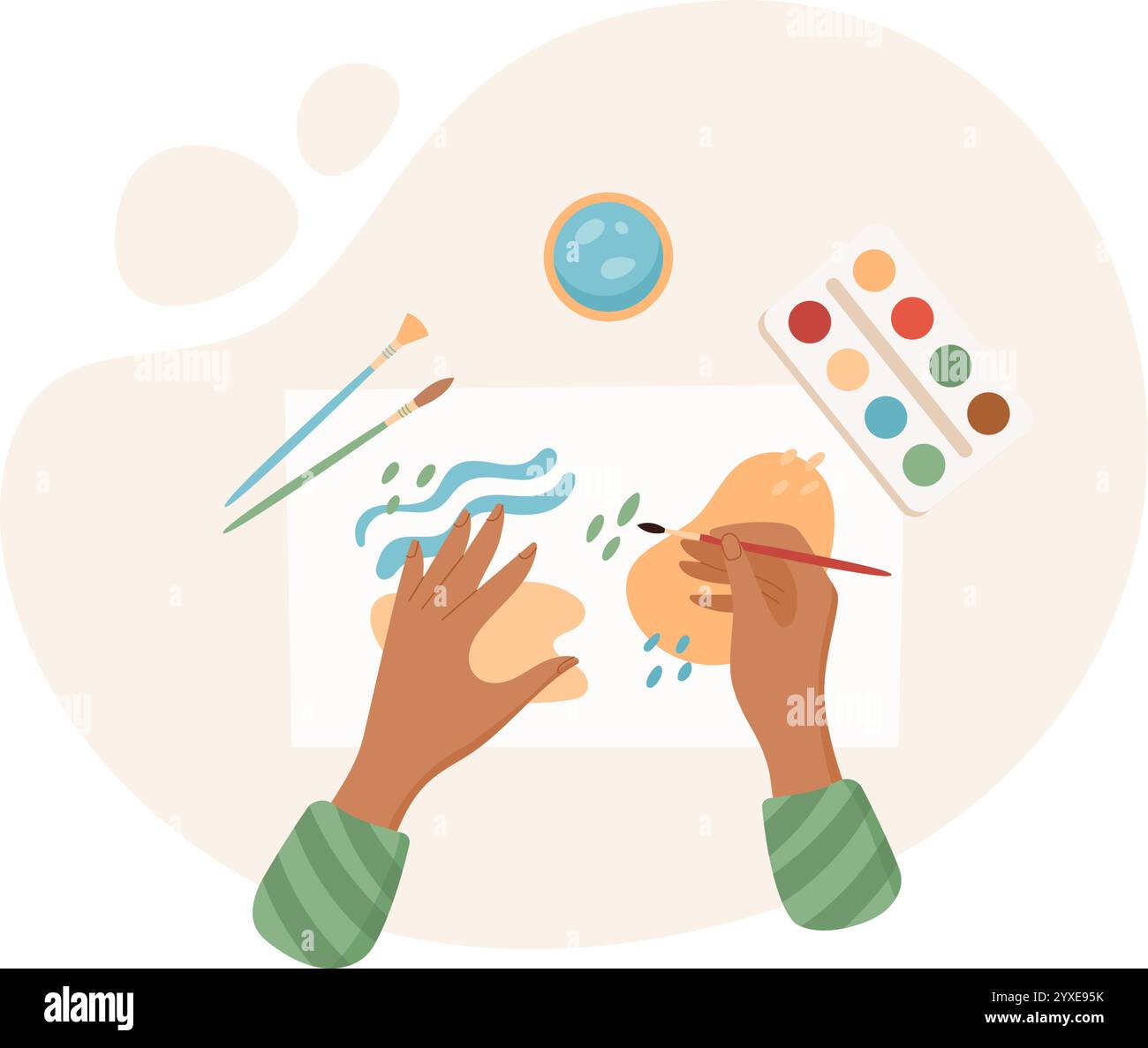 Hand Craft Watercolor Activity Stock Vector Image & Art - Alamy